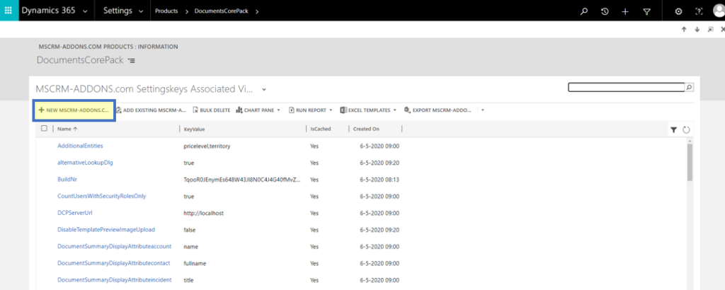 How to create a SettingsKey manually in MS Dynamics 365
