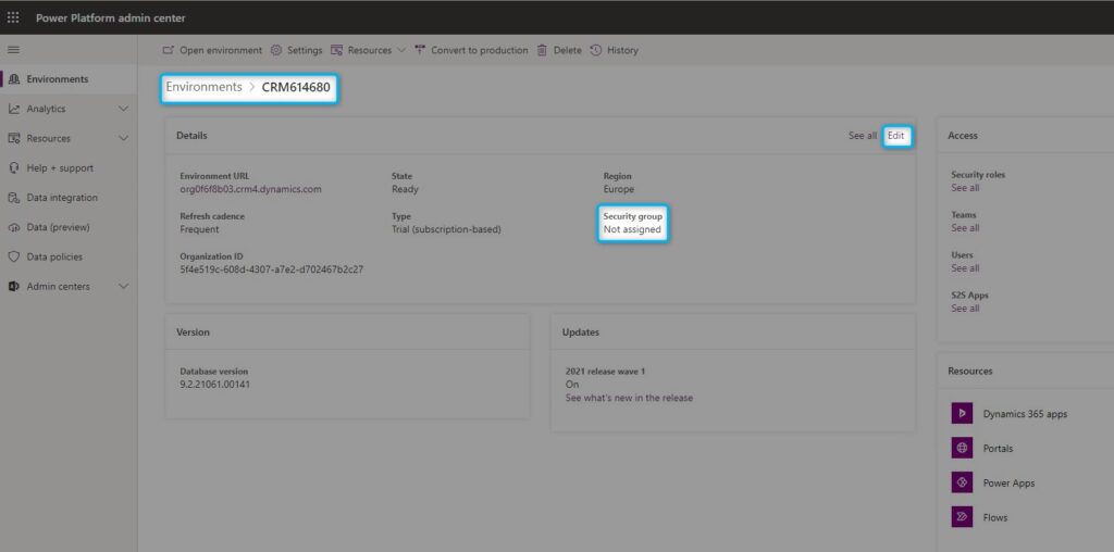 Using Office 365 Security Groups to control MS Dynamics 365 Access
