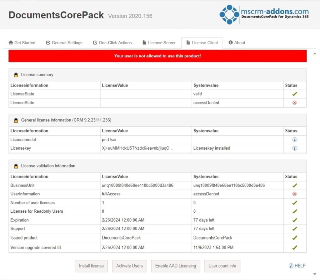 How to activate per User Licensing in Dynamics 365