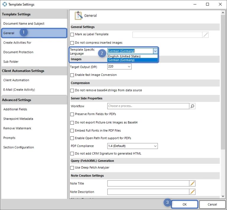 How to set a specific language in your template