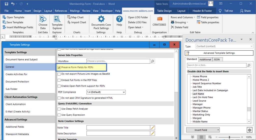 Fillable PDF forms - mscrm-addons.com KnowledgeBase