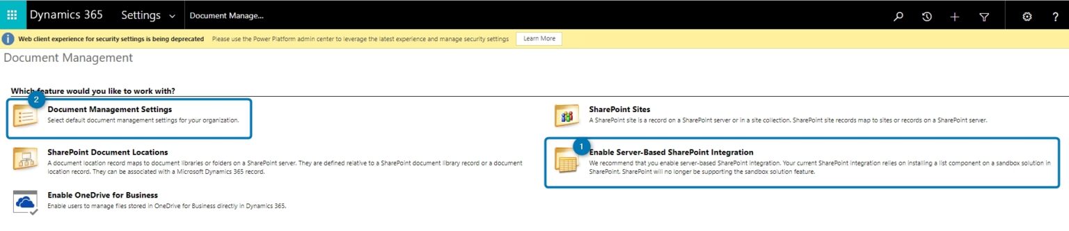 How to enable SharePoint integration in Dynamics 365