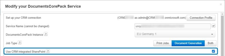 How to activate SharePoint in DocumentsCorePack - mscrm-addons.com ...