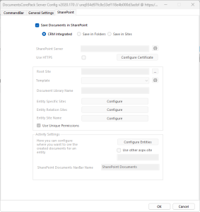 How to activate SharePoint in DocumentsCorePack - mscrm-addons.com KnowledgeBase