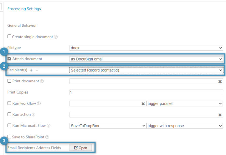 Merge and send a document for e-Signing using DocuSign