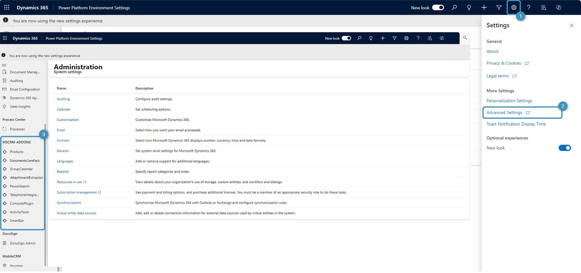 How to access mscrm-addons product settings in Dynamics 365