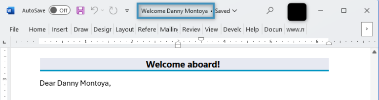 Dynamic document names and subjects